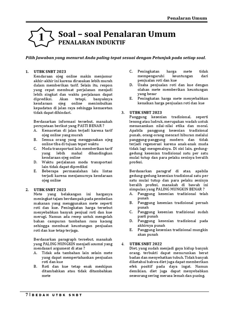 1 - Penalaran Umum 1 - 2025 | PDF