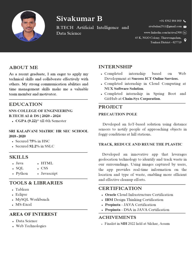 Sivakumar Resume | PDF | Cloud Computing | World Wide Web