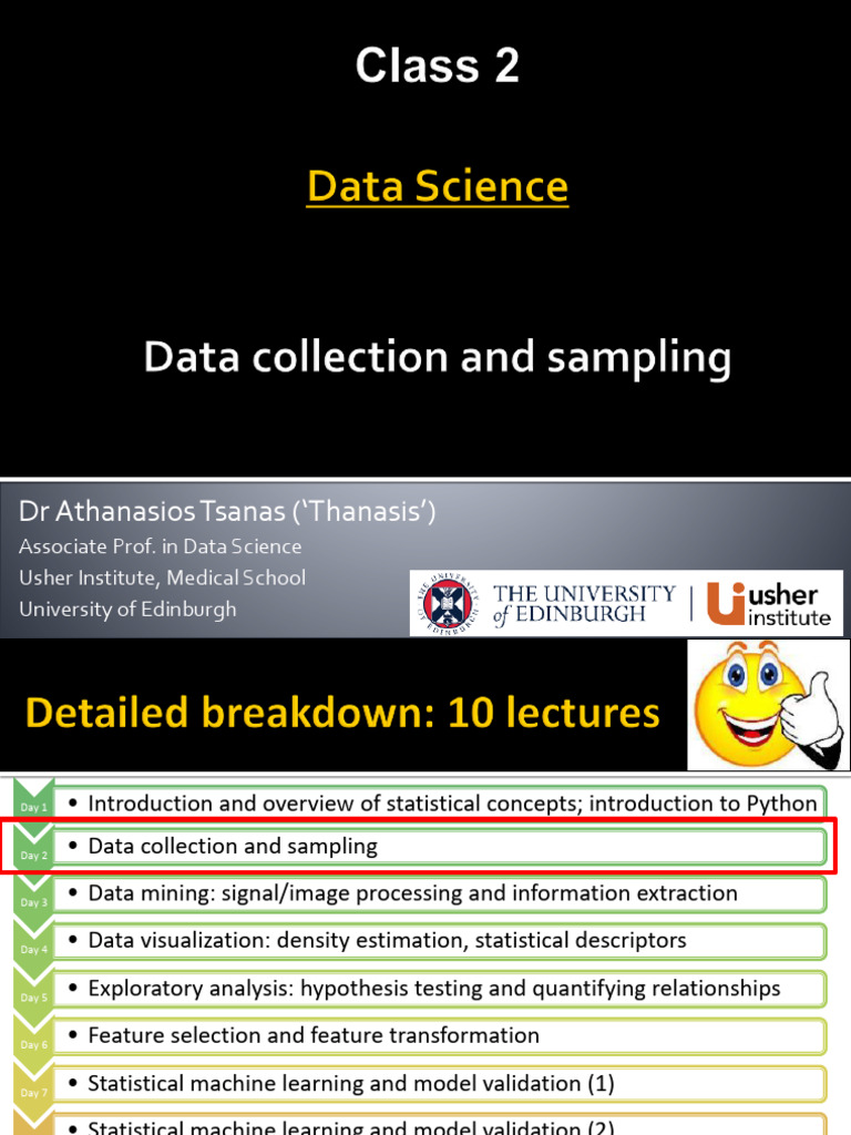 Biological Data Science Lecture2 | PDF | Statistics | Sampling (Signal ...