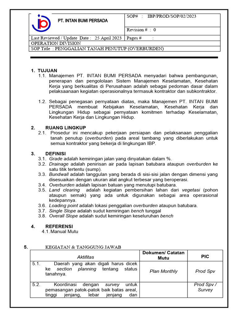 Ibp Prod Sop 02 2023 Stripping Ob | PDF | Teknologi & Rekayasa