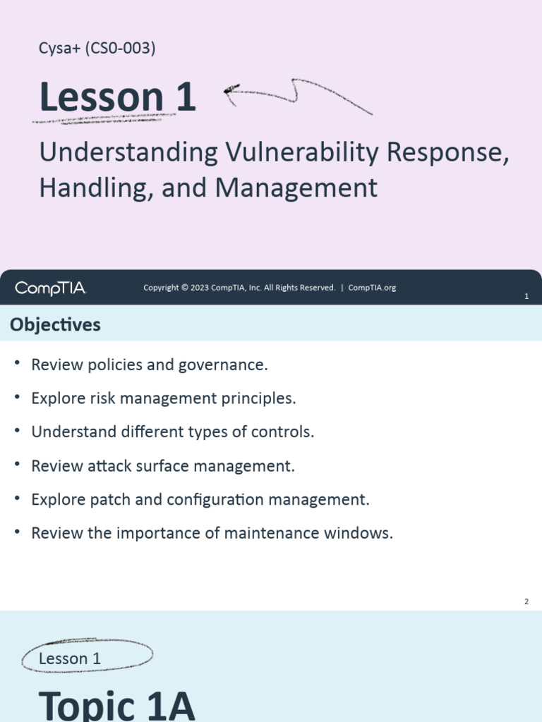 cs0-003 Lesson 01 | PDF | Security | Computer Security