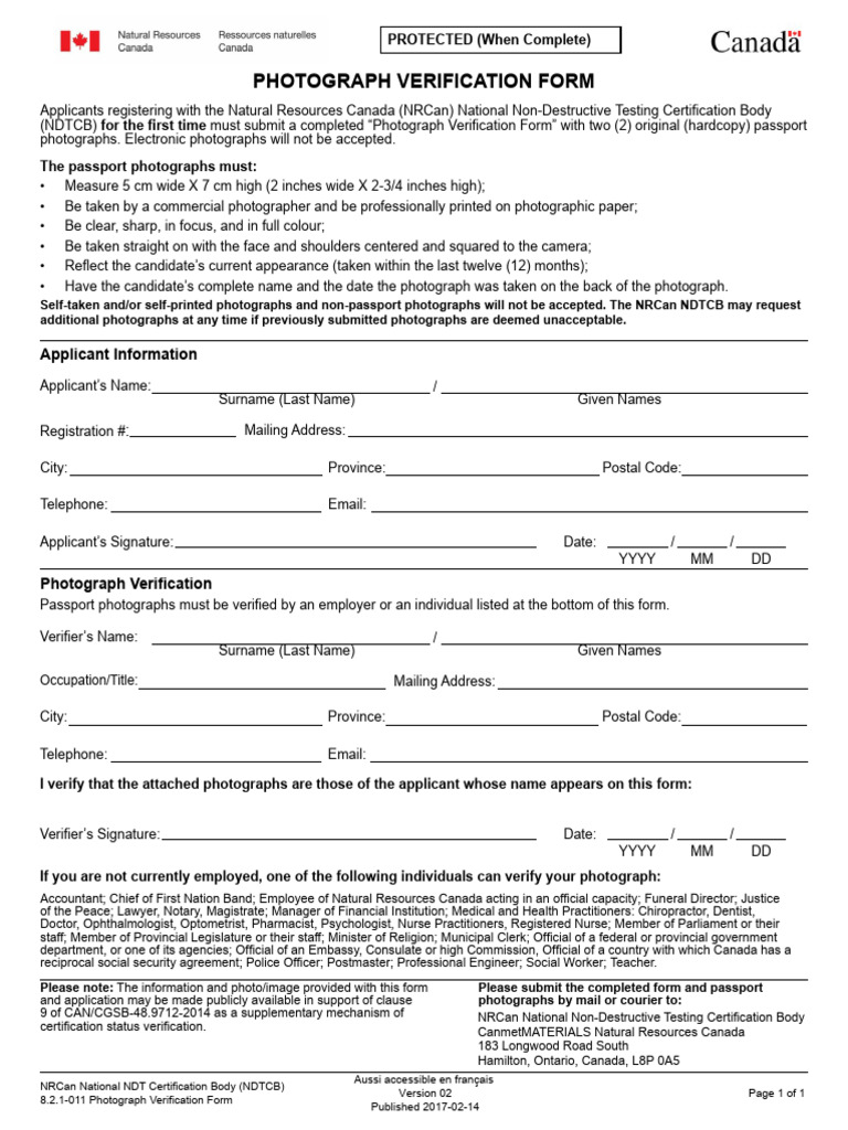 Photograph Verification Form | PDF | Mail