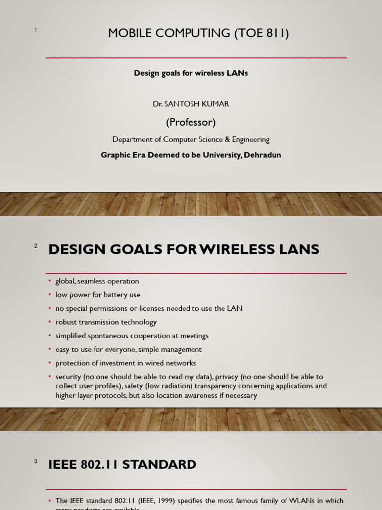 TOE 811-MC-L-2 Design Goals For Wireless LANs | PDF | Wireless Lan | Local Area Network