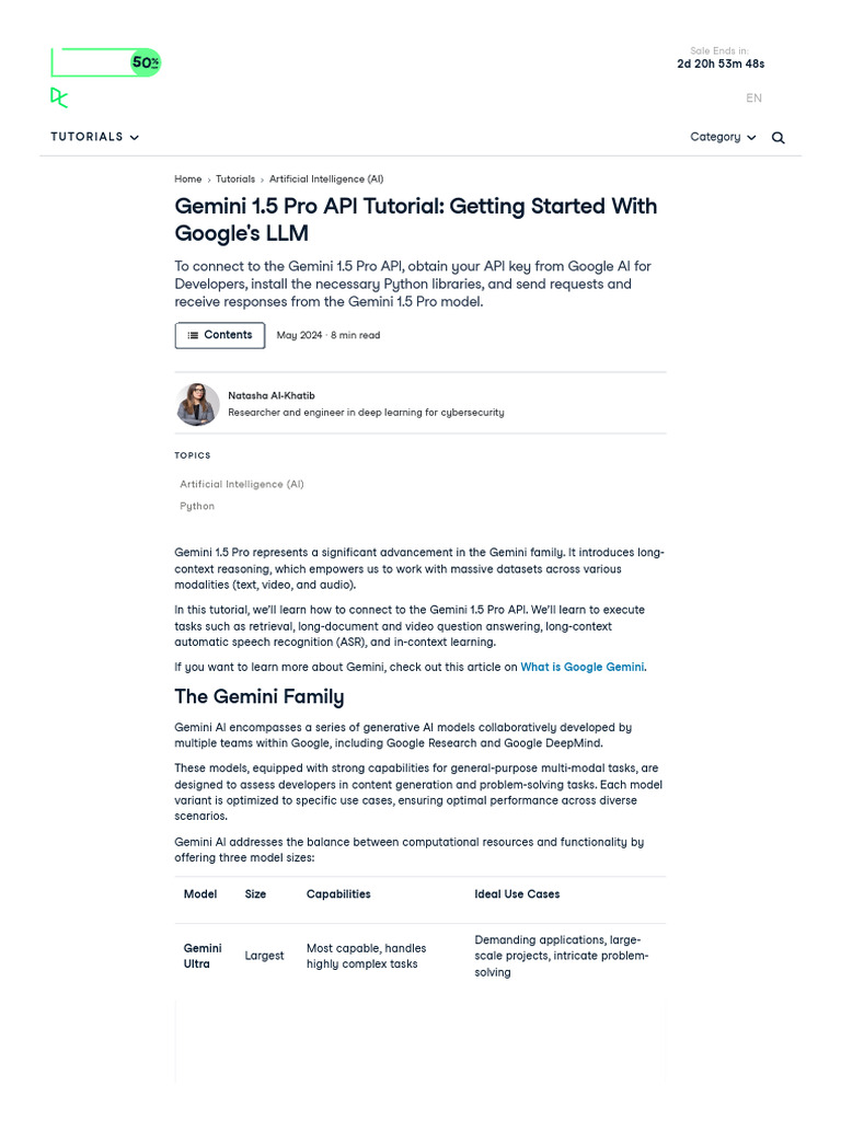 Gemini 1.5 Pro API Tutorial - Getting Started With Google's LLM ...