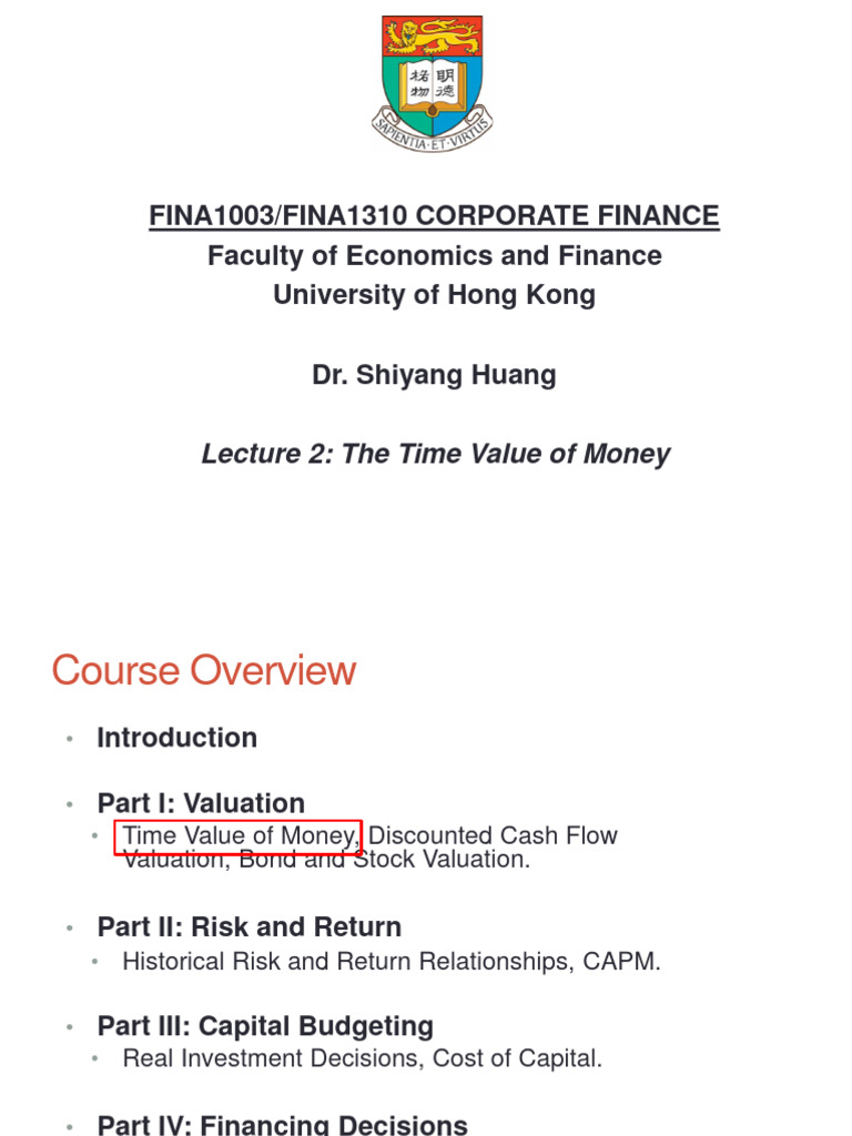 Lecture 2 - Time Value of Money - Chapter 5 | PDF | Present Value | Interest