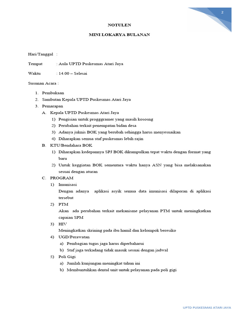 Notulen Januari | PDF | Teknologi & Rekayasa