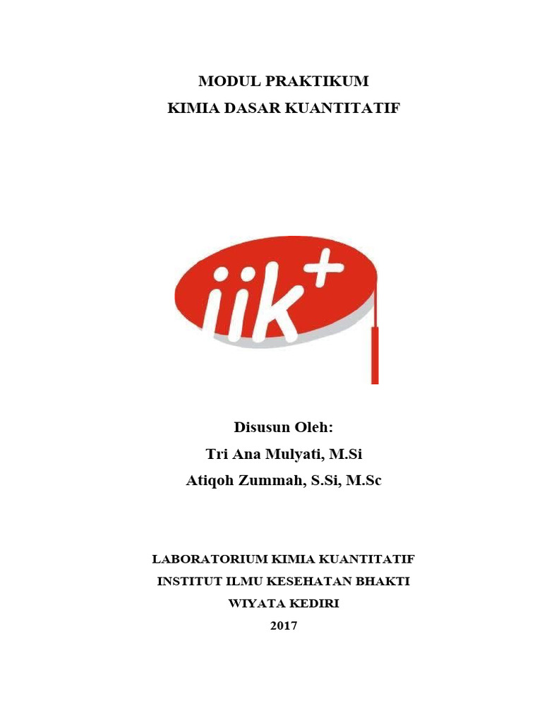 Modul Praktikum Kimia Dasar Kuantitatif d3 Farmasi Siap 2 PDF Free | PDF