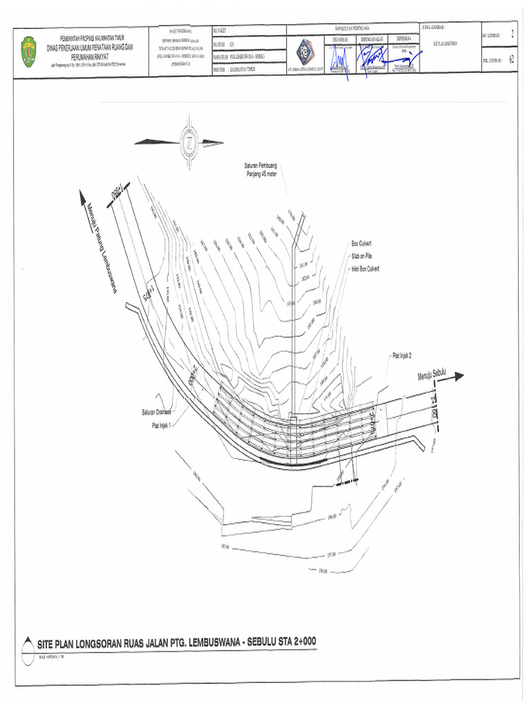 Gambar Rencana Longsoran Ptg. Lembuswana Sebulu 2 | PDF