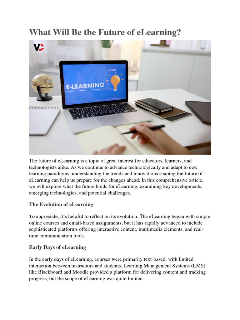 What Will Be The Future of Elearning? | PDF | Educational Technology | Augmented Reality