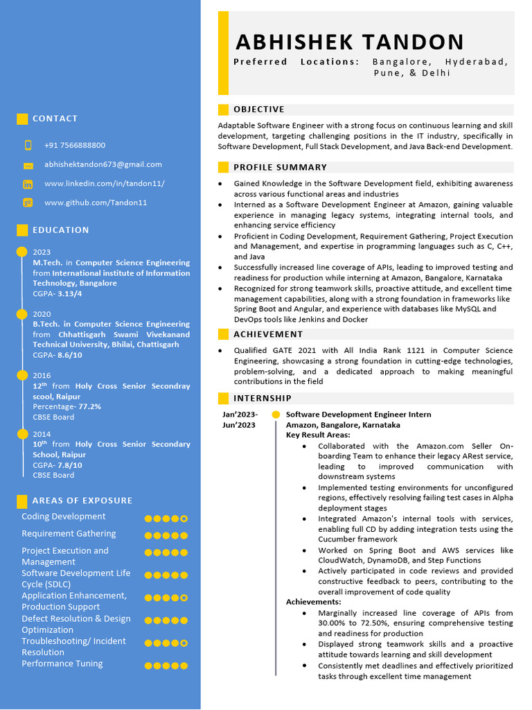 Abhishek Tandon CV3 | PDF | Software | Computer Programming