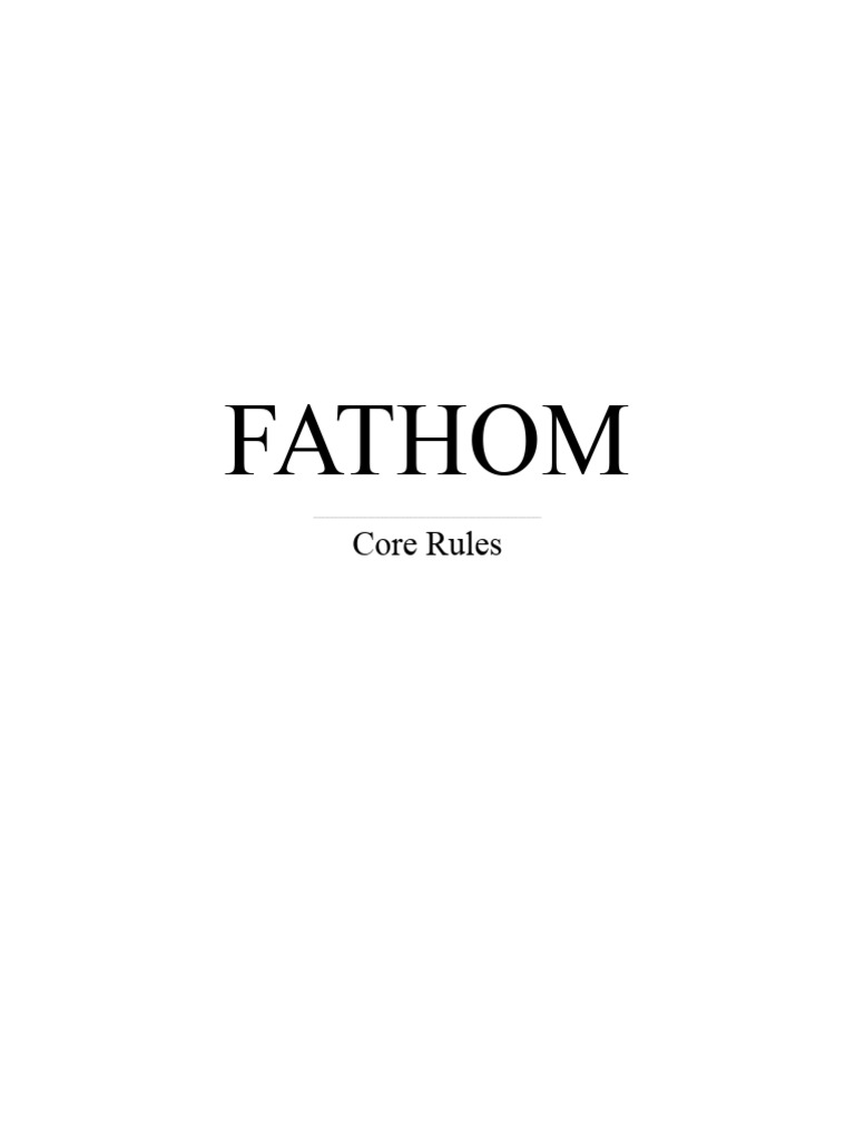 Fathom Core Rules 1 Pdf Role Playing Games Tabletop Role Playing Game