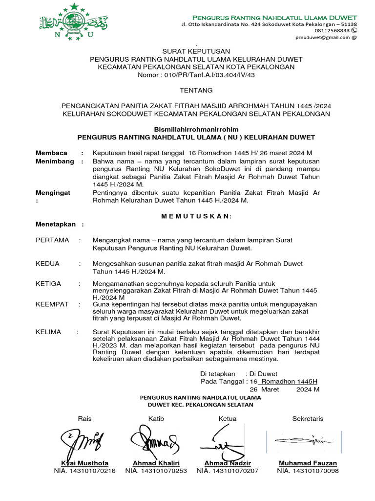 030 - SK Pan Zakat 2024 | PDF