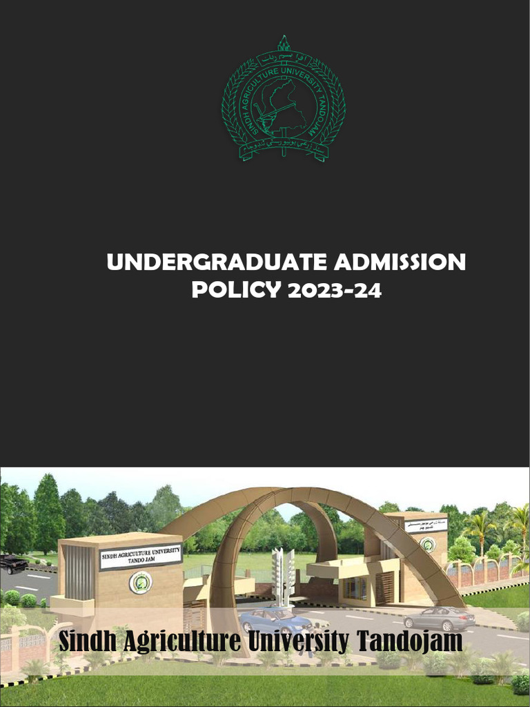 SAU Tandojam 2023-24 UG Admission Policy | PDF | University And College Admission | Bachelor Of ...
