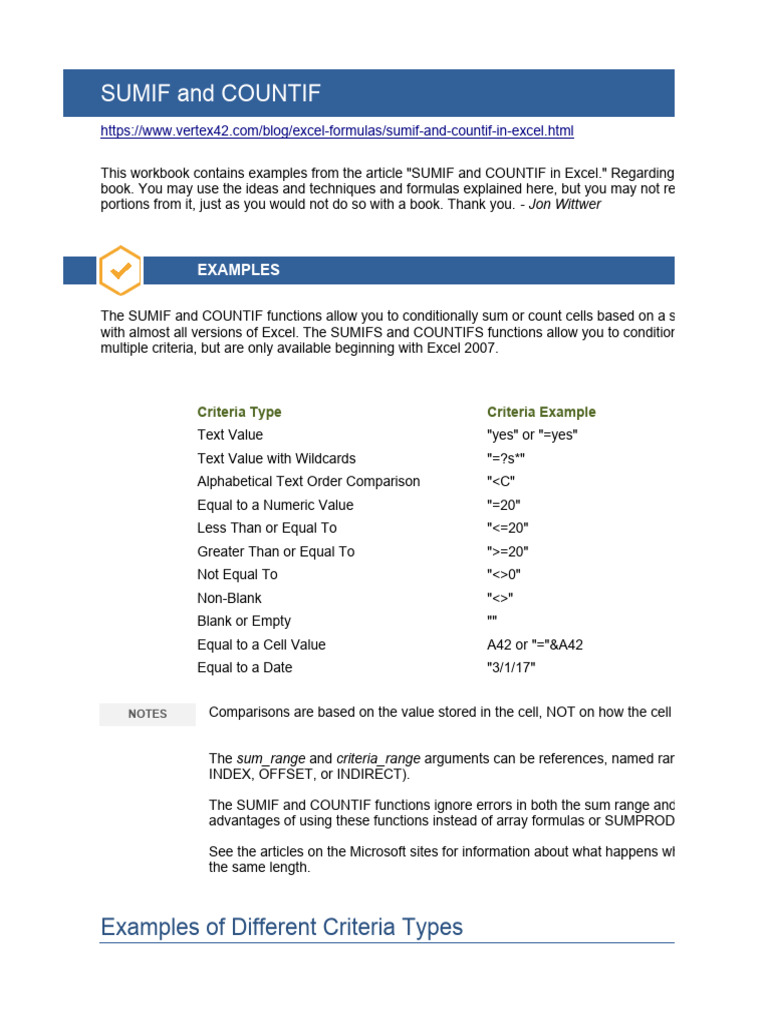 Sumif Countif Pdf Microsoft Excel String Computer Science
