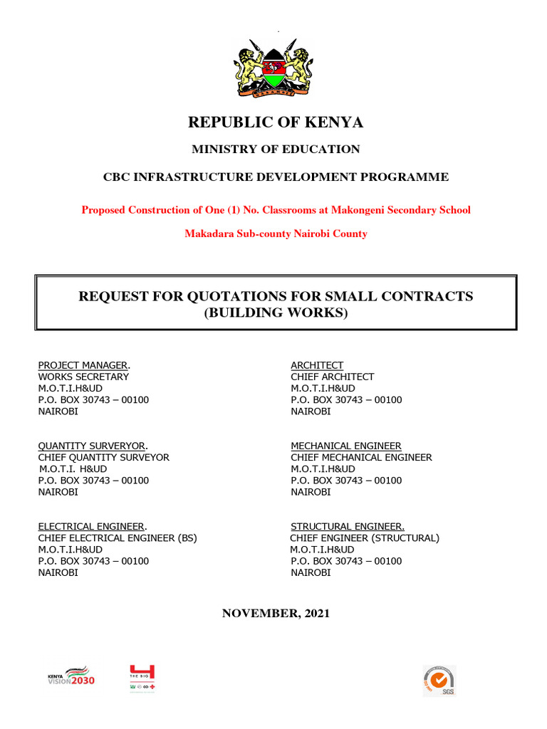 Request for Quotations: Classroom Construction | PDF | Specification ...