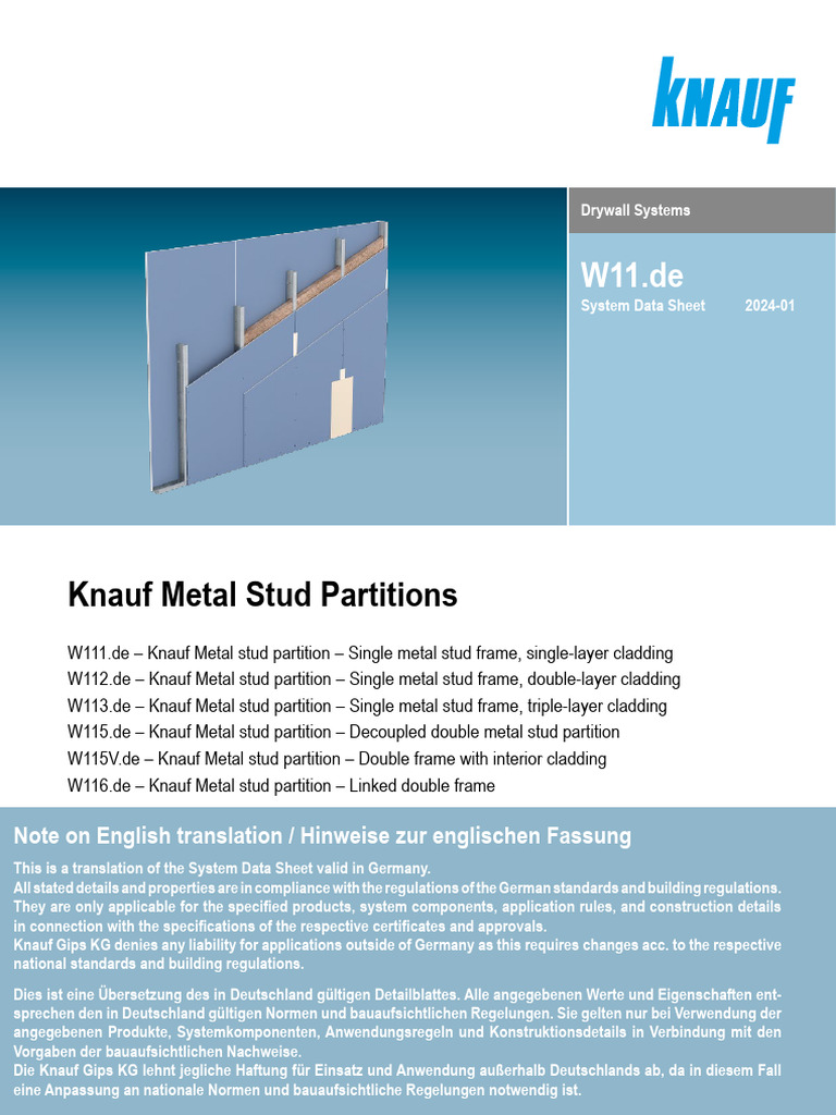 Knauf Wand-Systeme en | PDF | Wall | Framing (Construction)