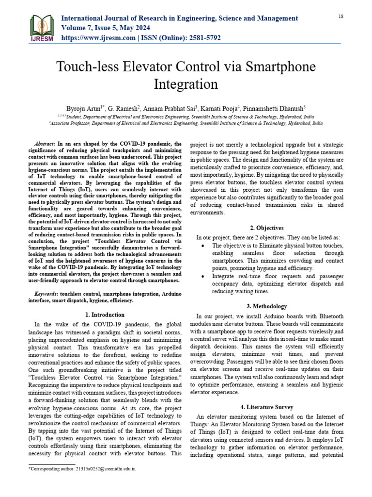 Ijresm 2024 Ugc | PDF | Internet Of Things | Programmable Logic Controller