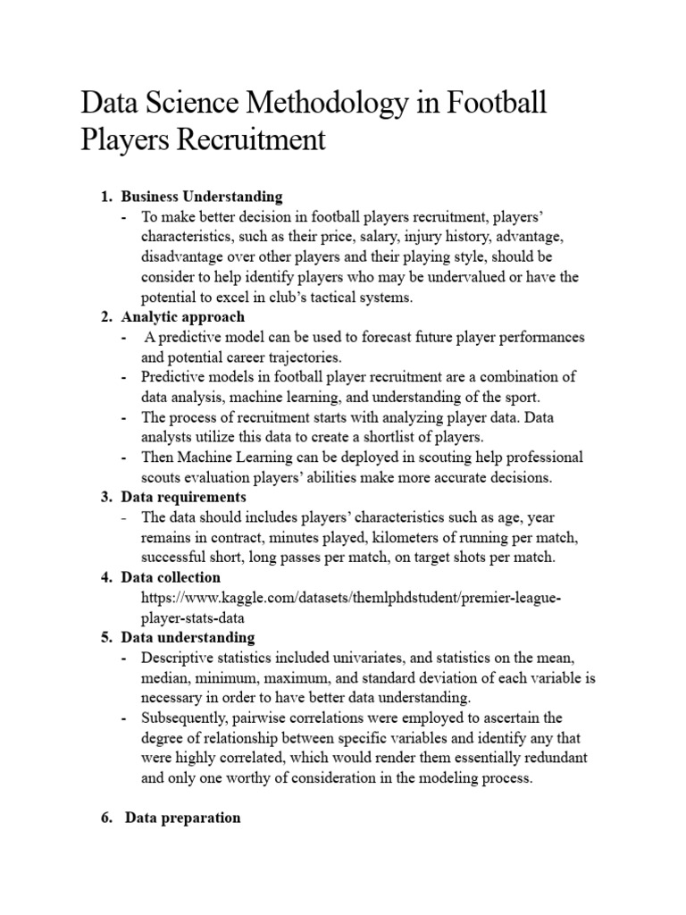Football Player Recruitment Data Science | PDF | Predictive Analytics ...
