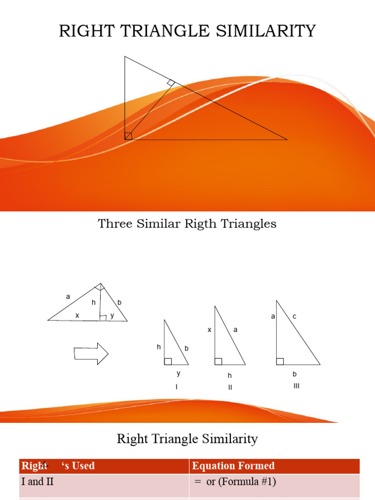 RIGHT TRIANGLE SIMILARITY Group 4 | PDF | Triangle | Geometry