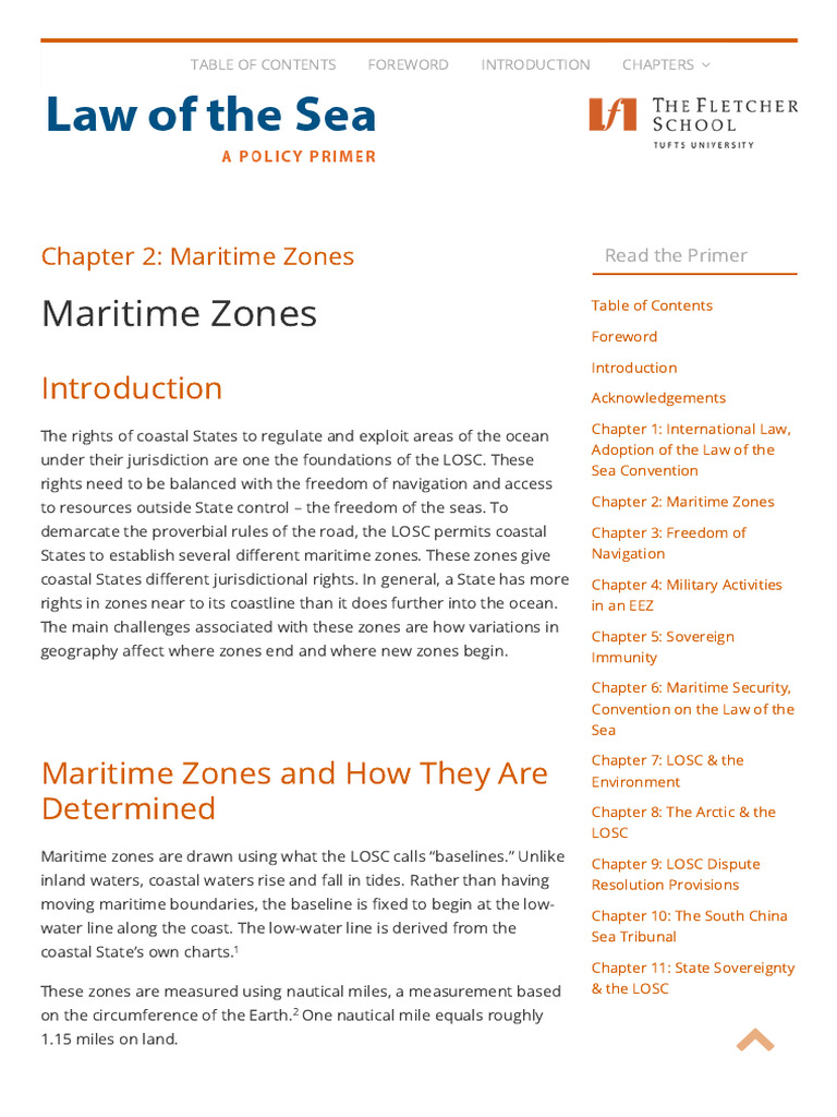 Maritime Zones - Law of The Sea | PDF | Territorial Waters | Exclusive ...