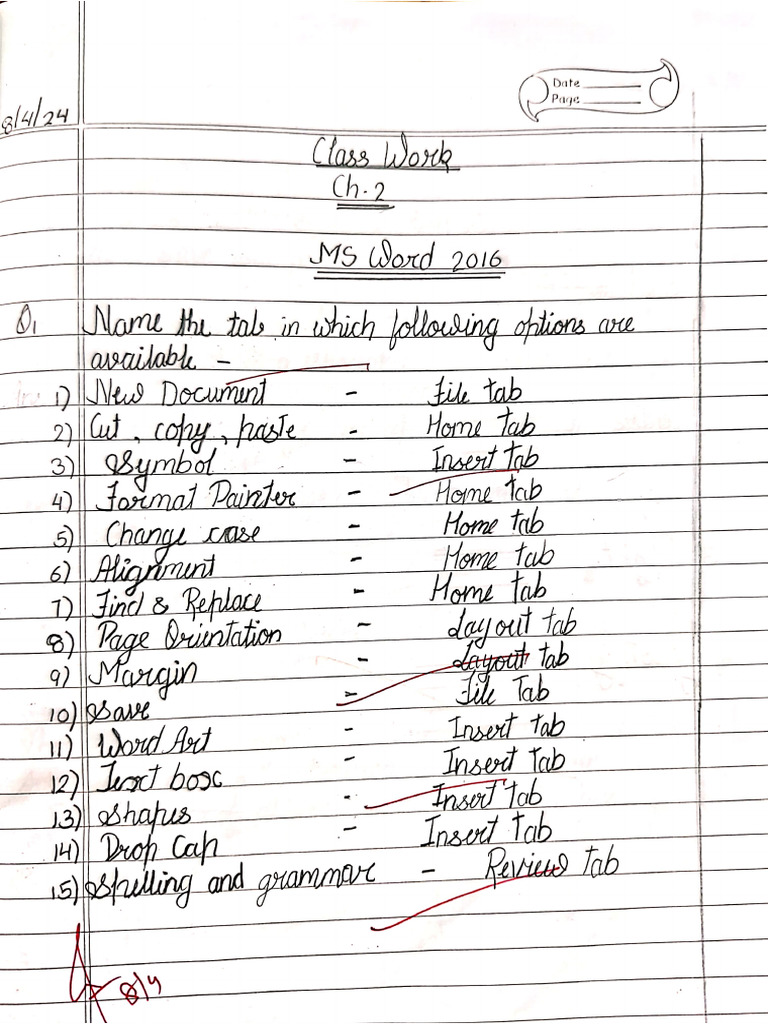 Class 4 Ms Word | PDF