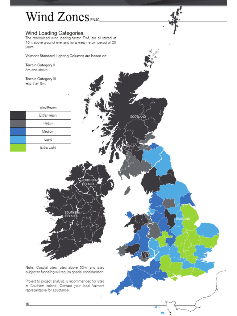 Wind Zone Map United Kingdom | PDF | Cricket | Summer Sports