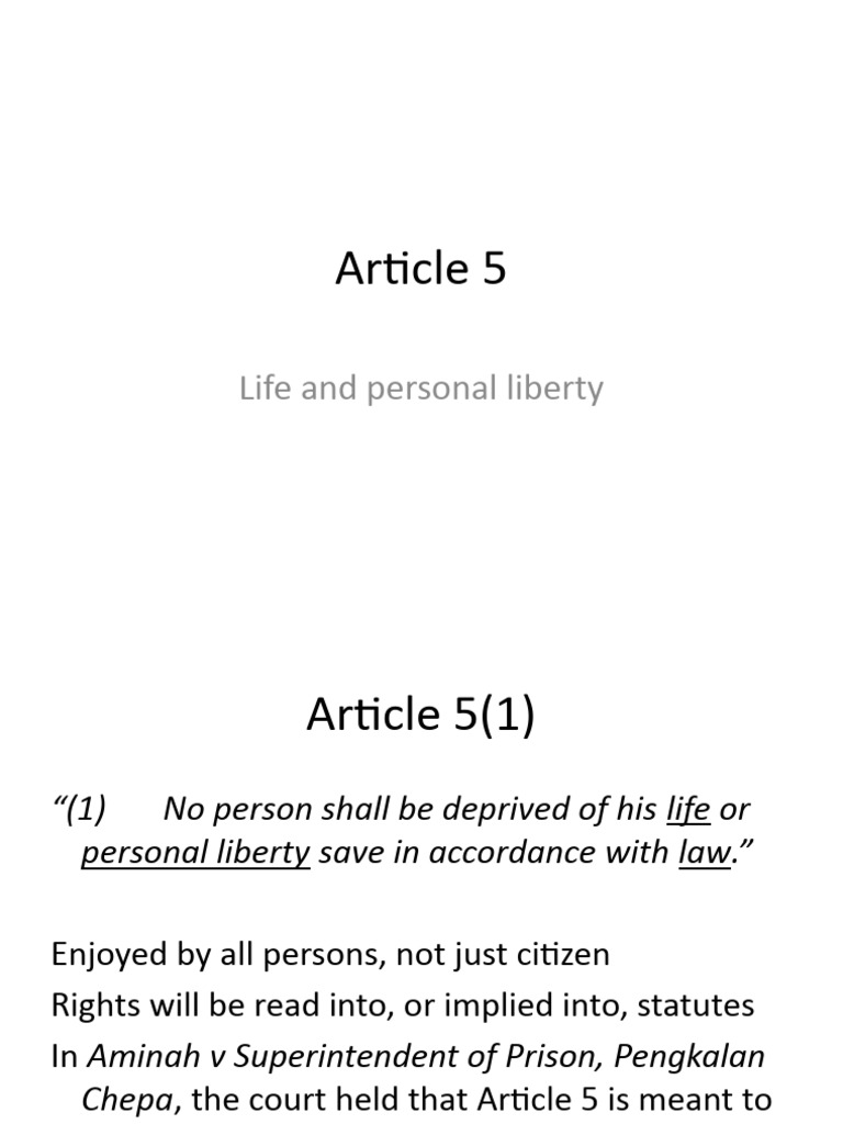 Article 5 | PDF | Arrest | Detention (Imprisonment)