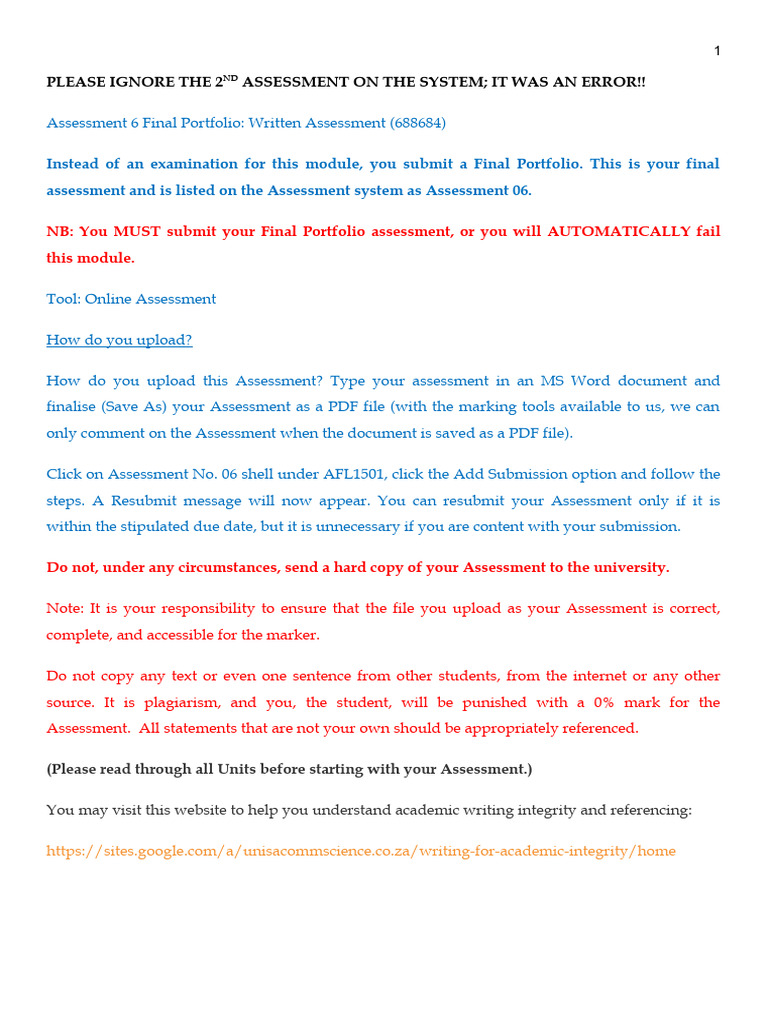 Assessment 6 Final Portfolio Template and Guidelines | PDF | Bride | Plagiarism
