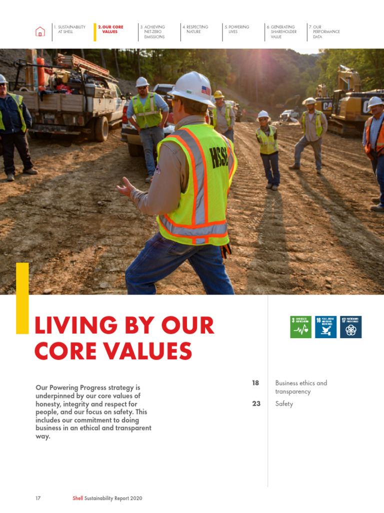 Our Core Values Shell sr20 | PDF | Taxes | Sustainability