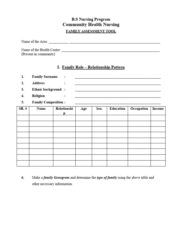 Family Assessment Tool CHN | PDF | Drugs | Over The Counter Drug