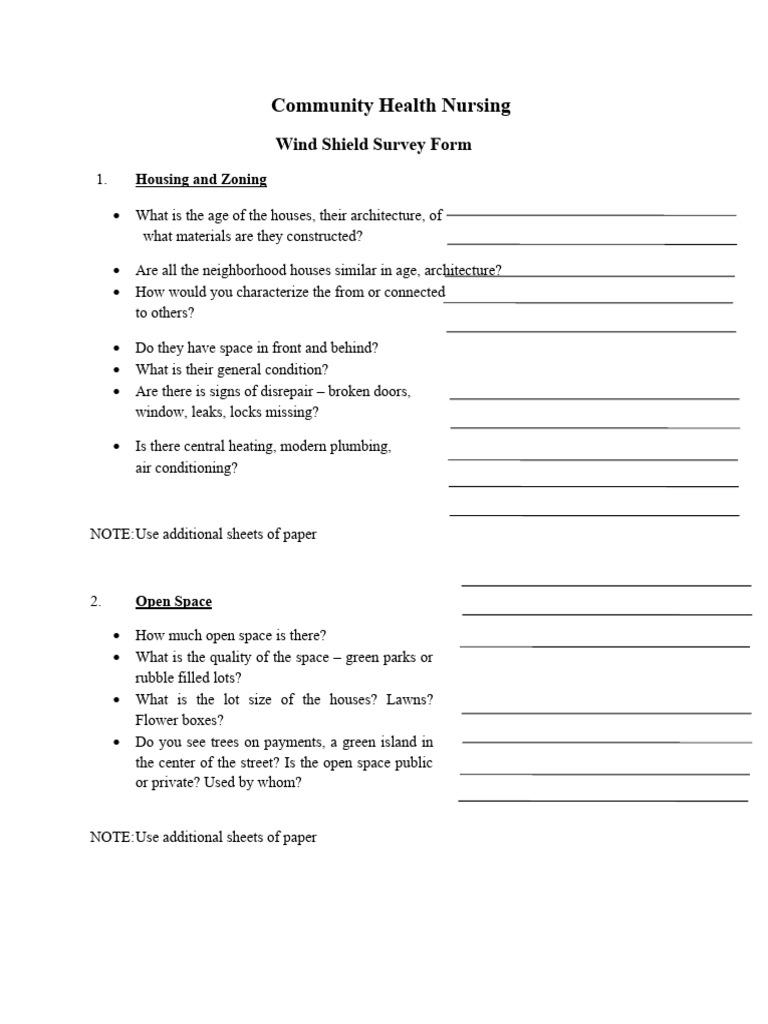 Wind Shield Survey Form CHN | PDF