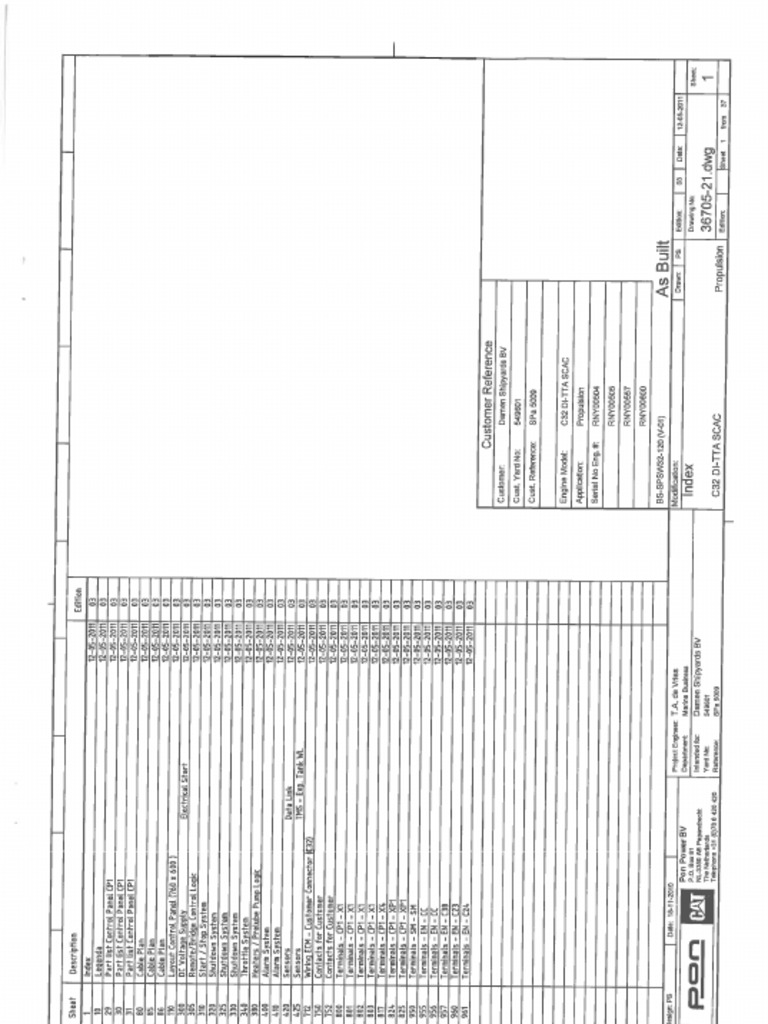 Caterpillar C32 Engine Electrical Drawings (Drawing No 36705-21) | PDF