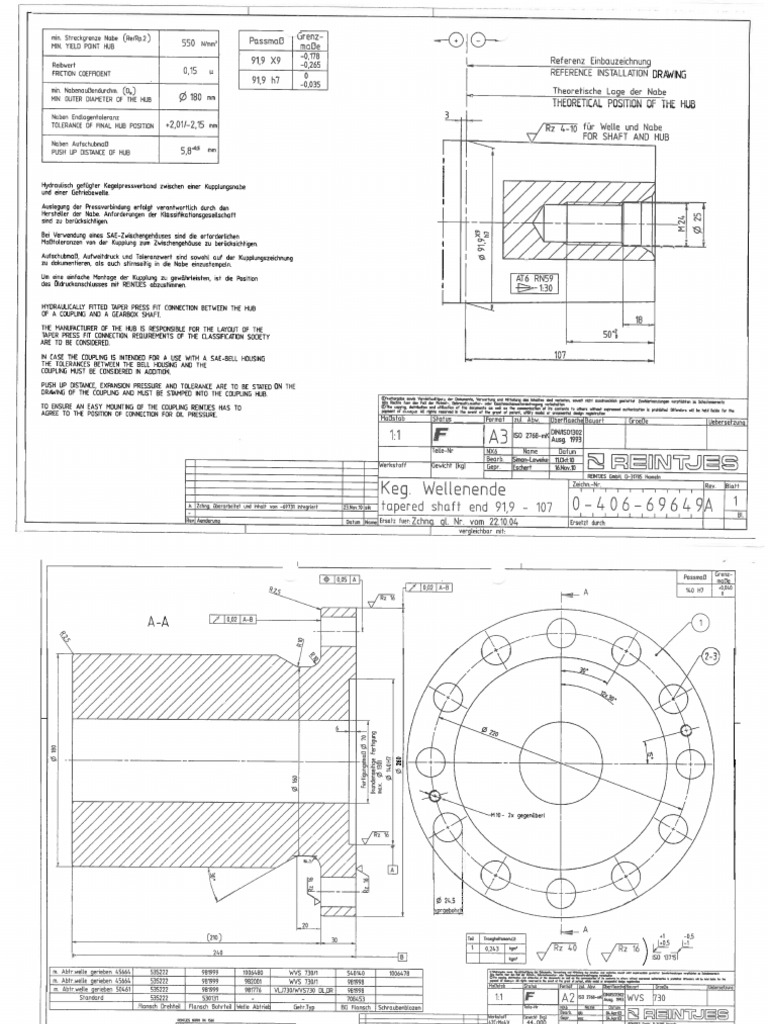 Reintjes Gearbox Installation Documentation | PDF