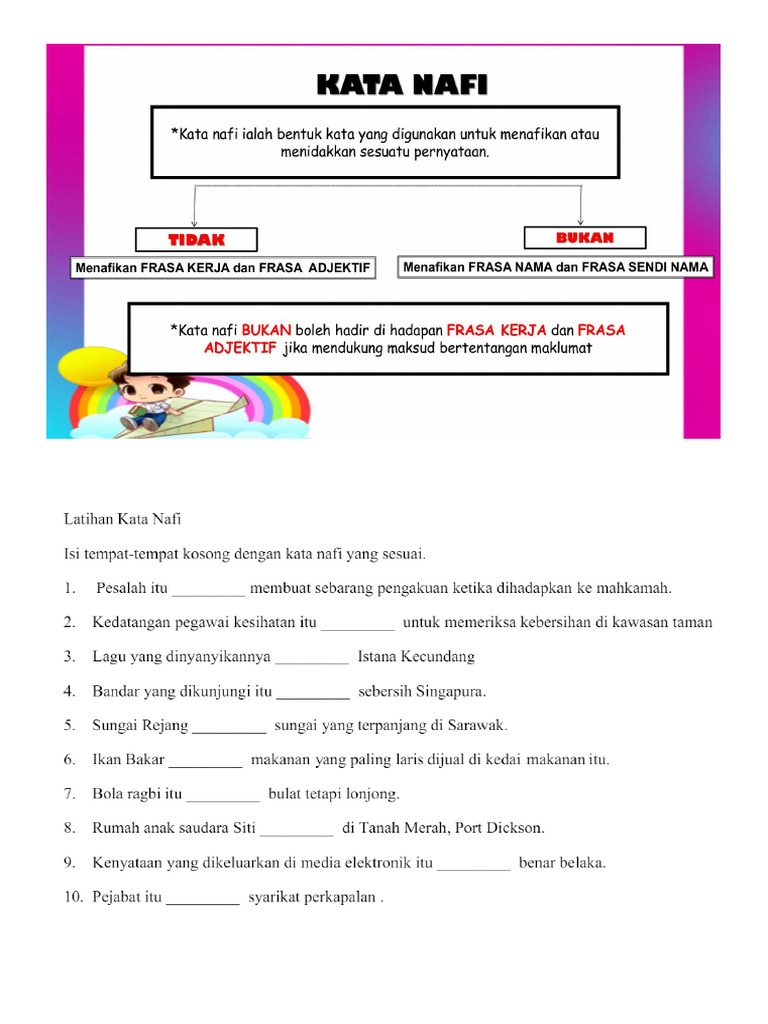 Latihan Kata Nafi 110724 | PDF
