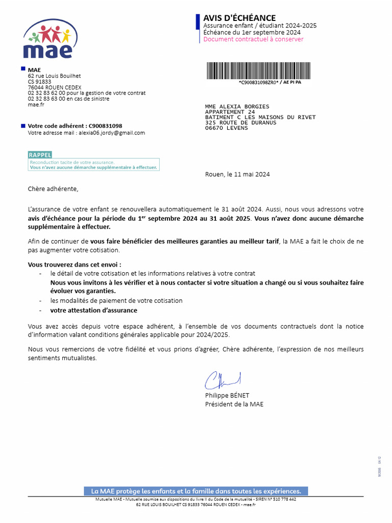 Avis Echeance PI-2024 | PDF | Assurance | Business