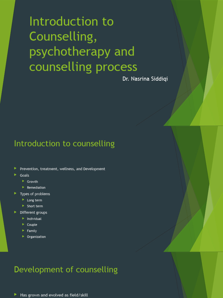 Introduction To Counselling, Psychotherapy and Counselling Process ...
