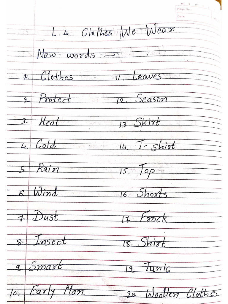 EVS CL 1 CHP 4 Notebook Work | PDF