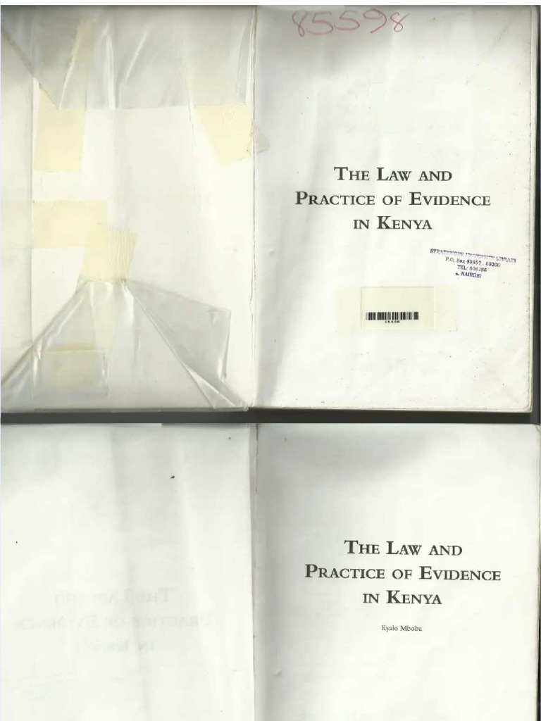 The Law and Practice of Evidence in Kenya-Kyalo Mbobu | PDF