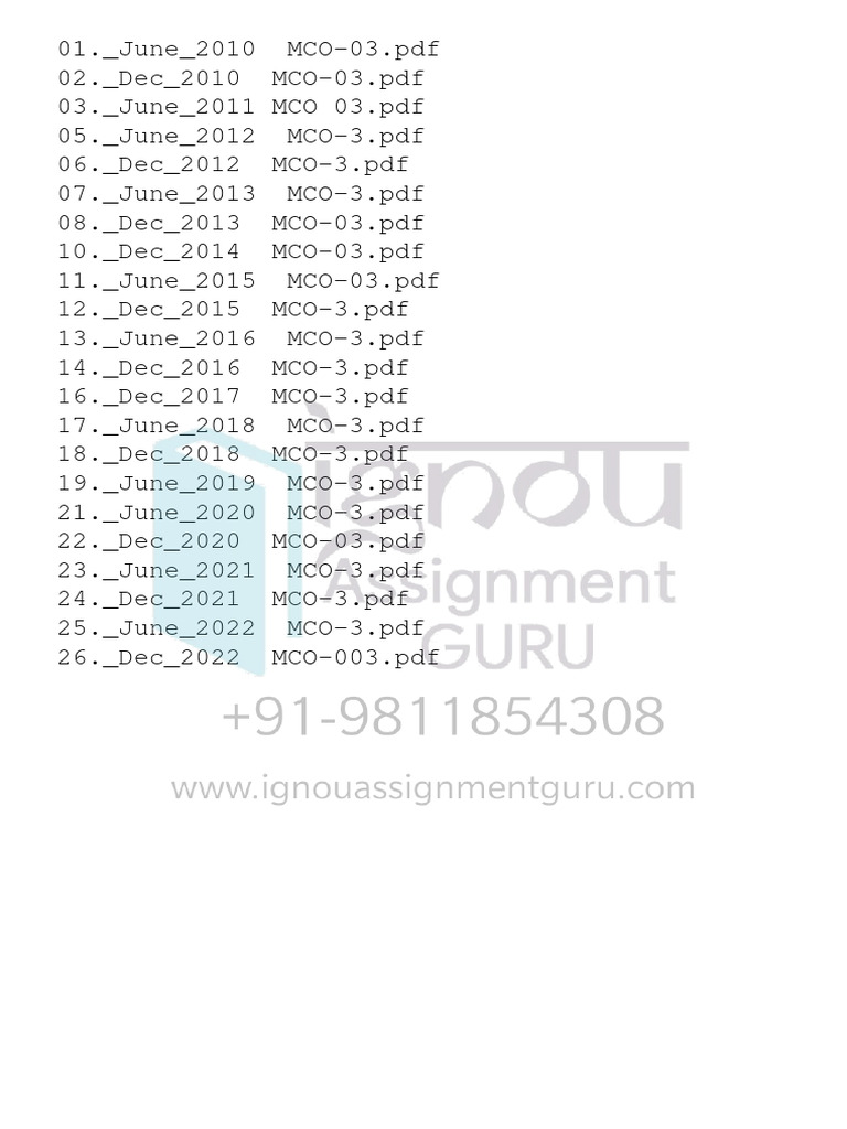 Mco 03 Last Year Questoin Paper | PDF | Statistics | Mean