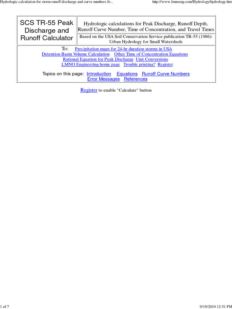 Hydrologic Calculation For Exapmple Site | PDF | Discharge (Hydrology ...