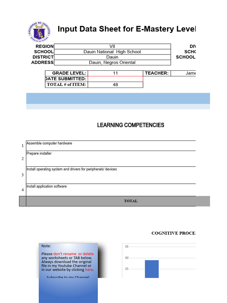 TABLE-OF-SPECIFICATIONS-TOS_CSS11_Q3 | PDF | Operating System | Installation (Computer Programs)