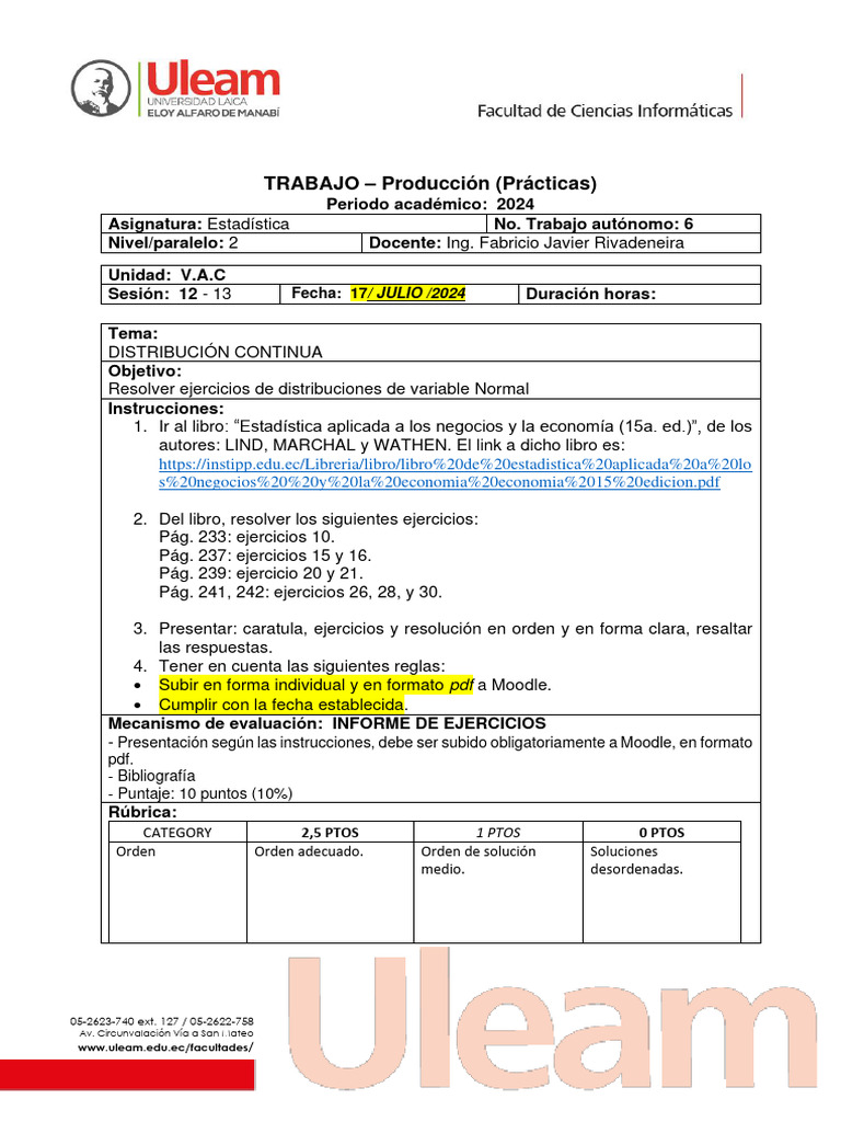 TA6 Normal | PDF | Moodle | Informática