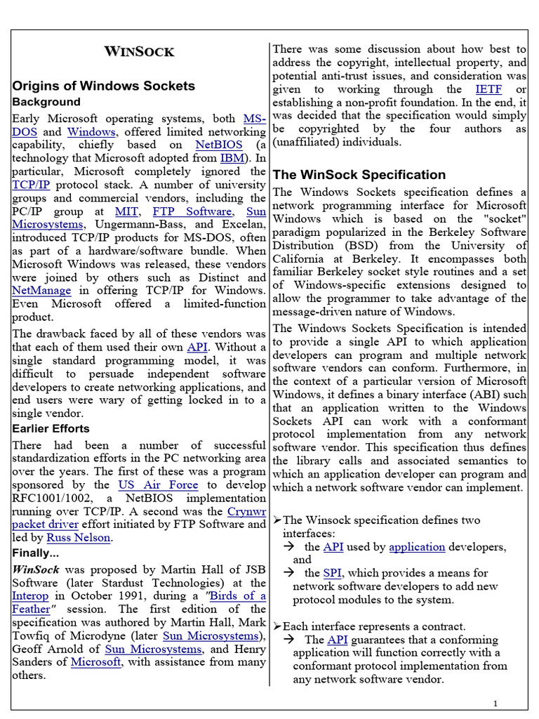 3.0 Winsock | PDF | Network Socket | Software Engineering