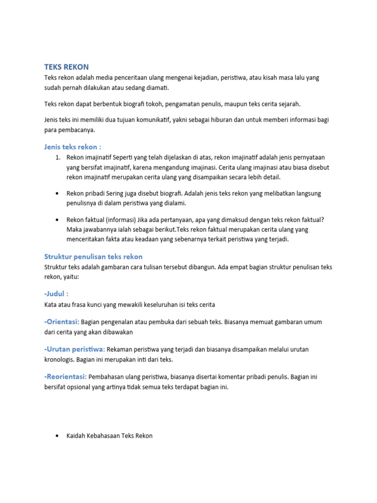 Teks Rekon | PDF