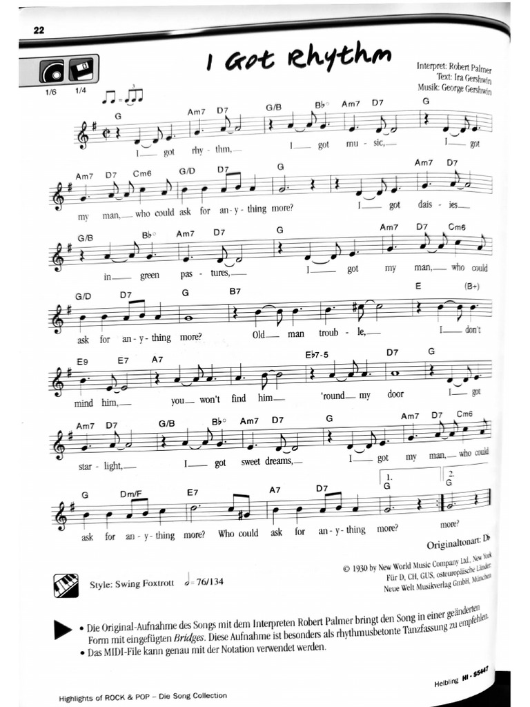 I Got Rhythm | PDF