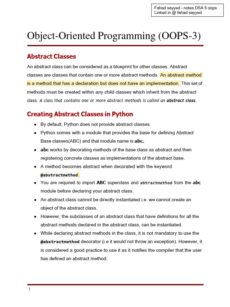 oops 3 python DSA notes 5 | PDF | Class (Computer Programming ... oops 3 python DSA notes 5 | PDF | Class (Computer Programming ...