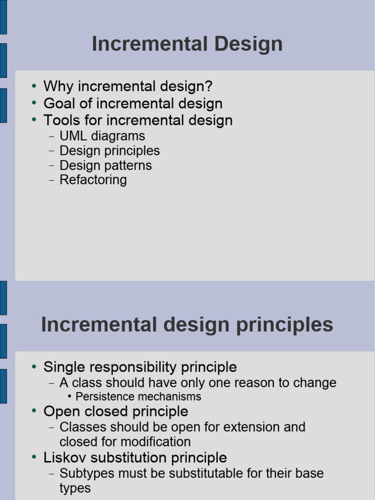 Principles of Incremental Design | PDF | Class (Computer Programming ...