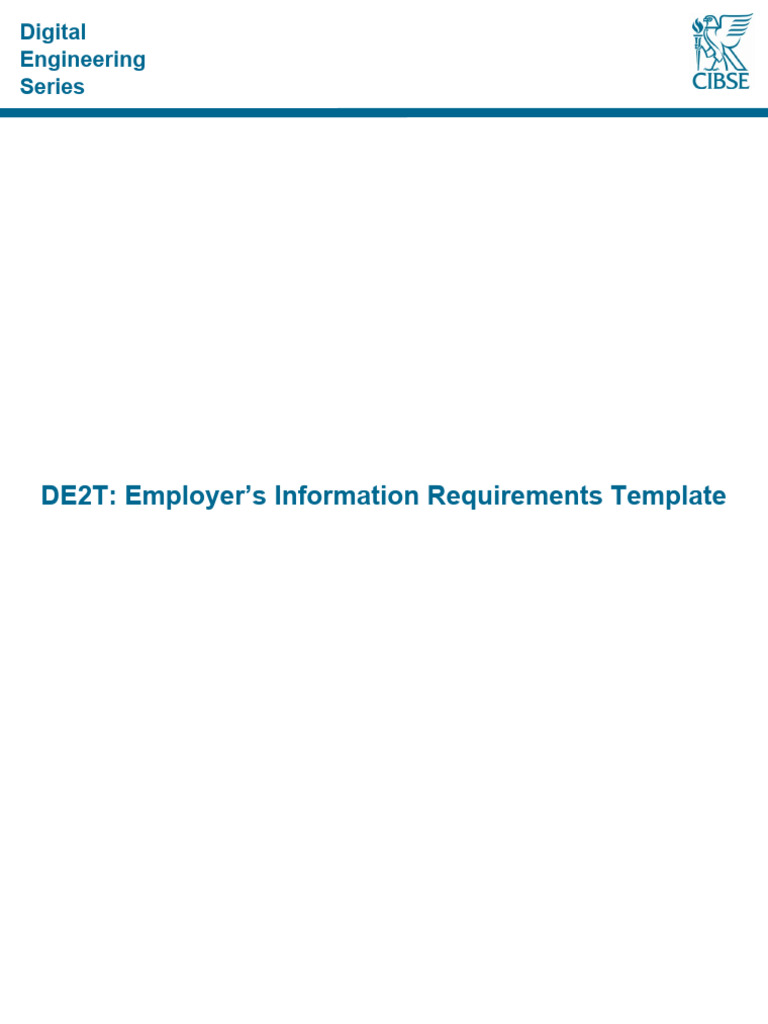 DE2T: Employer's Information Requirements Template: Digital Engineering ...
