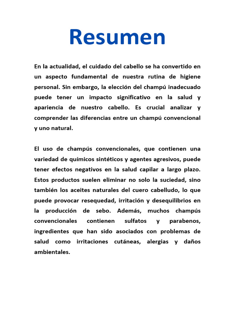 Informe Científico Isis Calderon - Antonella | PDF | Champú