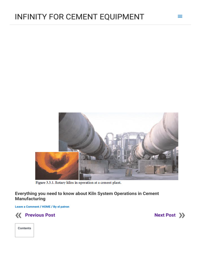 Everything You Need To Know About Kiln System Operations in Cement Manufacturing - INFINITY FOR ...